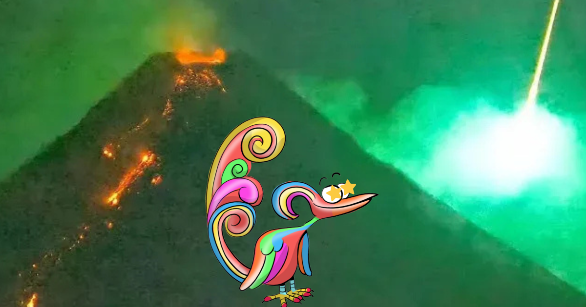 Une météorite traverse le ciel au-dessus d’un volcan en éruption! 🌋☄️ ...